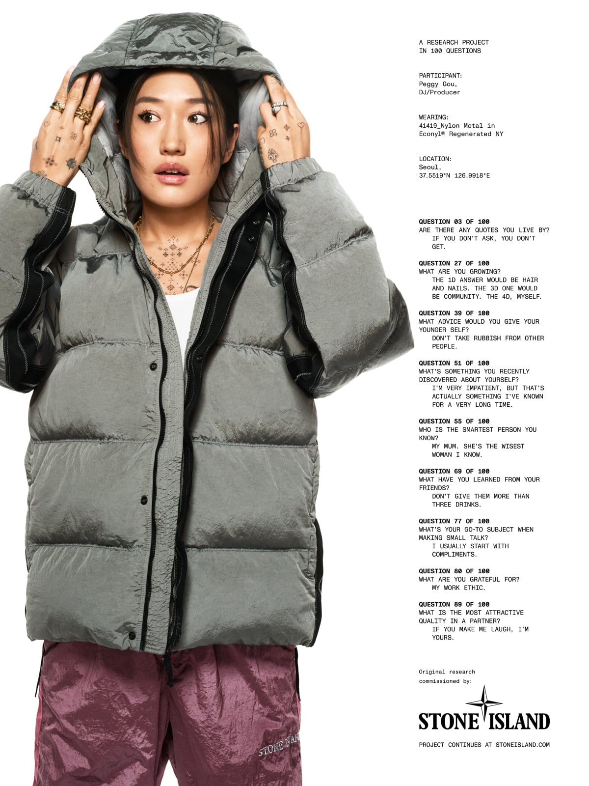 Peggy Gou for Stone Island Autumn_Winter '024-'025